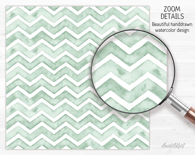 Sage Green Geometric Pattern Watercolor Seamless Digital Paper Pack ...