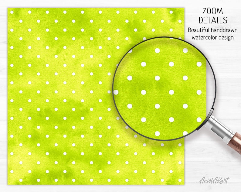 Neon Digital Paper Pack Watercolor Polka Dot Seamless Pattern Vibrant ...