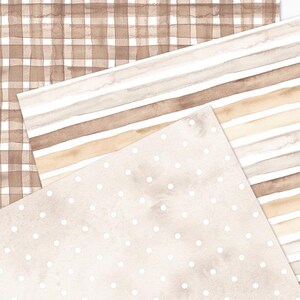 Neutral Boho Digital Paper Pack Watercolor Light Beige Seamless Pattern ...
