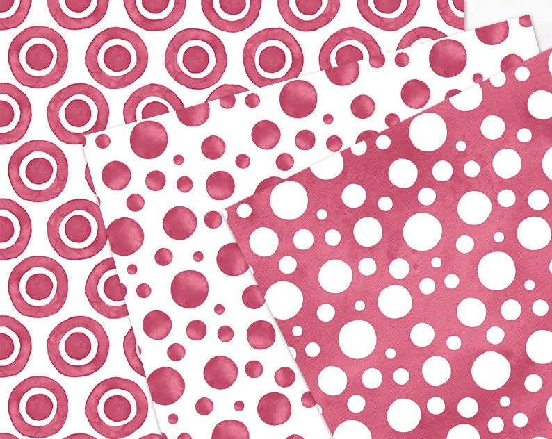 Rose Digital Paper Pack Watercolor Confetti Seamless Pattern Printable ...