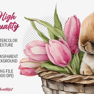 Watercolor Easter Bunny Clipart Bundle, Easter Clipart, Spring Clipart ...