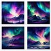 Northern Lights Digital Paper Pack Watercolor Aurora Borealis Printable ...