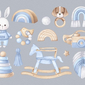 Watercolor Baby Boy Clipart Blue Baby Shower PNG Newborn Clipart ...