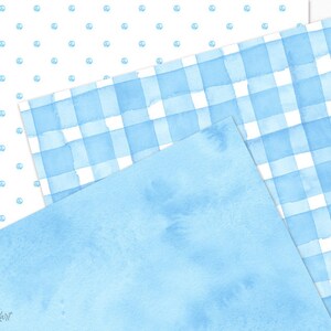 Baby Blue Seamless Pattern Watercolor Polka Dot Digital Paper Pack ...