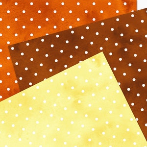 Yellow Orange Polka Dot Watercolor Background Ombre Digital Paper Pack ...