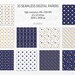 Royal Gold Blue Seamless Pattern Watercolor Polka Dot Digital Paper ...