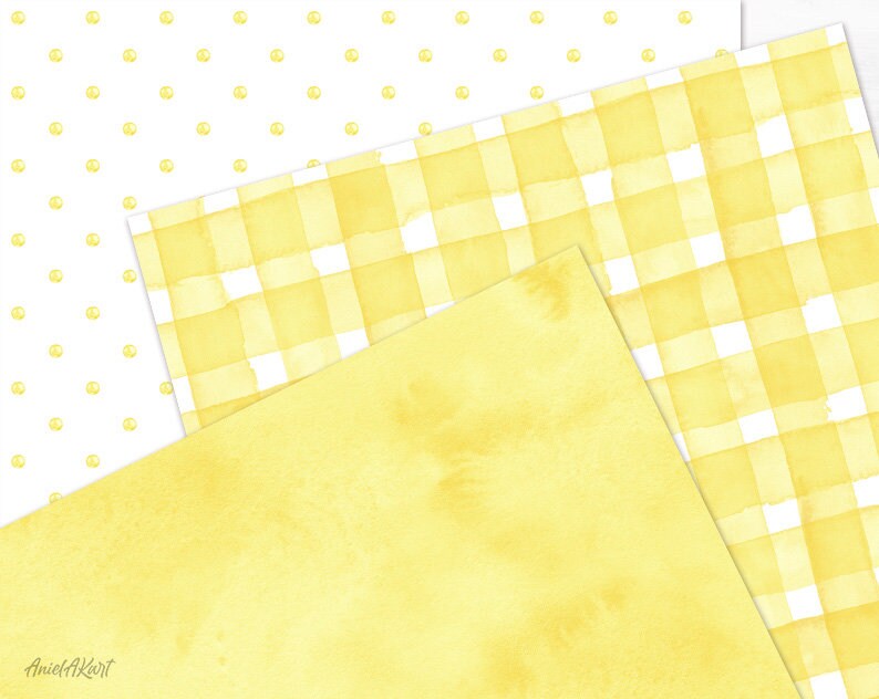 Pastel Yellow Seamless Pattern Watercolor Polka Dot Digital | Etsy