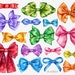 Watercolor Bow Clipart Hand Painted Multicolor Bows Colorful Digital ...