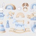 Watercolor Baby Boy Clipart Blue Baby Shower PNG Newborn Clipart ...