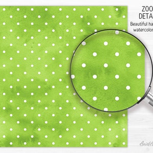 Green Polka Dot Watercolor Background Green Ombre Digital Paper Pack ...