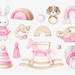 Watercolor Baby Girl Clipart Pink Baby Shower PNG Blush Newborn Clipart ...