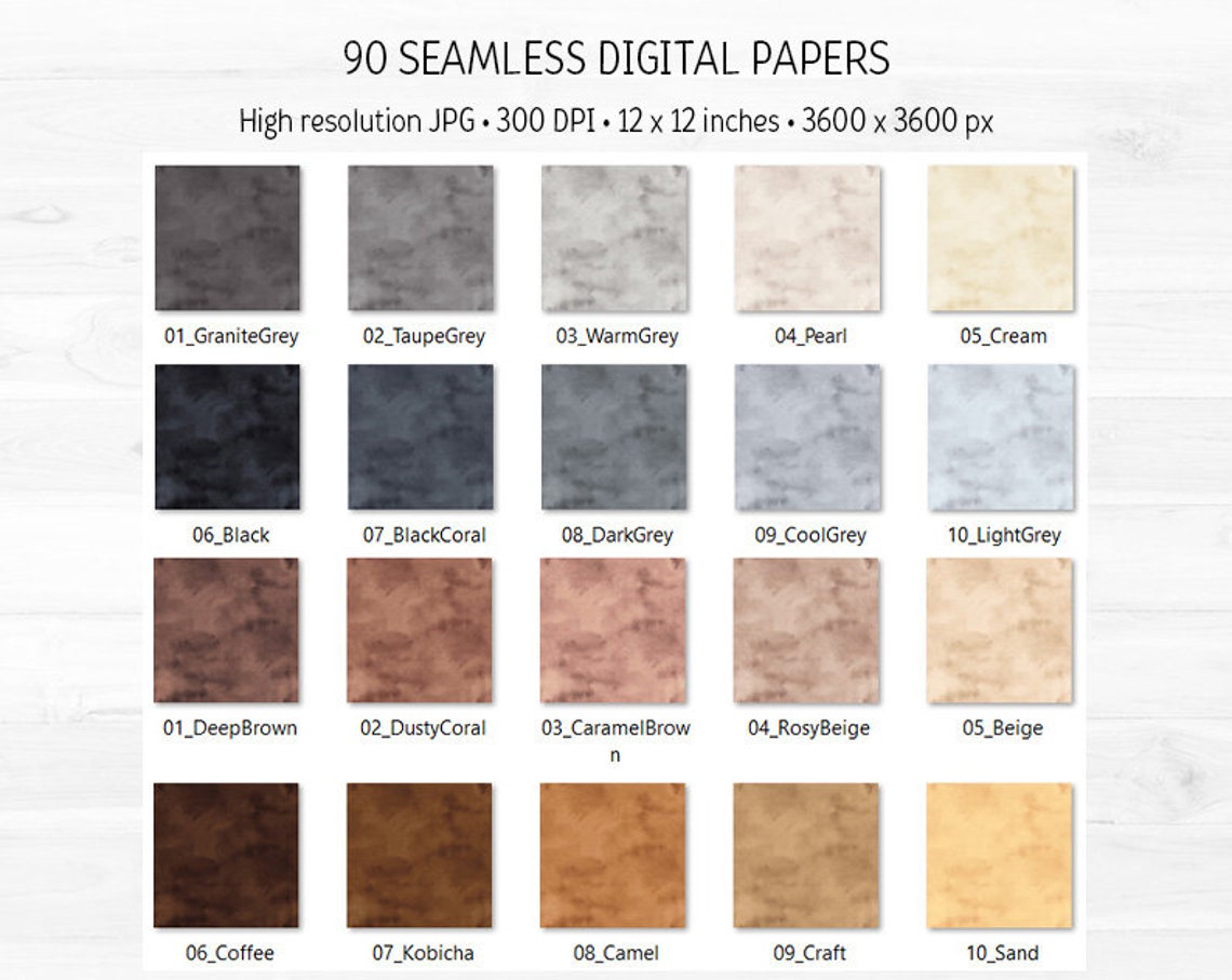 90 Watercolor Texture Digital Paper Pack Bundle Rainbow - Etsy