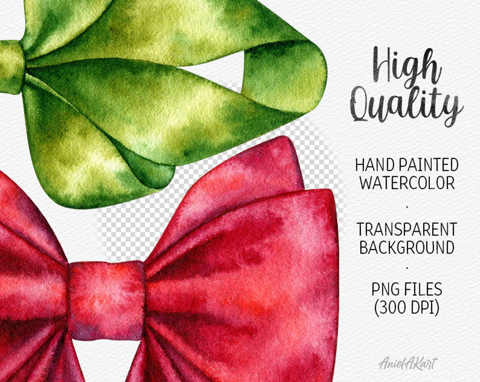 Watercolor Bow Clipart Hand Painted Multicolor Bows Colorful | Etsy