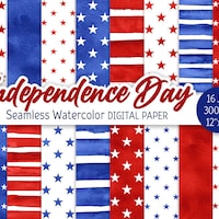 10 Seamless Digital Papers, 4th July, Scrapbook Paper, USA, America ...