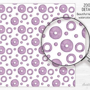 Lilac Purple Seamless Pattern Watercolor Polka Dot Digital Paper Pack ...
