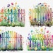 Watercolor Garden Fence Clipart Spring Floral PNG Scrapbooking Clipart ...
