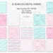 Mint & Pink Christmas Seamless Pattern Watercolor Snowflakes Digital ...