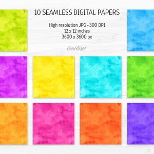 Neon Colors Digital Paper Pack Watercolor Neon Background Vibrant Hues ...
