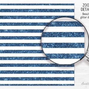 Blue and Silver Glitter Digital Paper Pack Sparkle Seamless Pattern ...