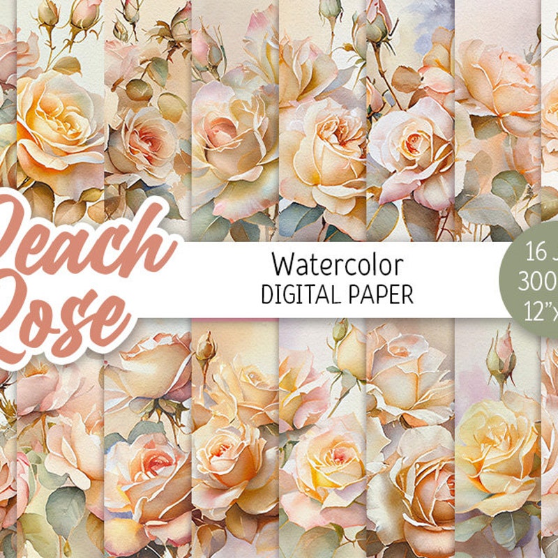 Roses Digital Paper - Etsy