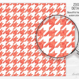 90 Watercolor Tinted Houndstooth Rainbow Digital Paper Pack Bundle ...