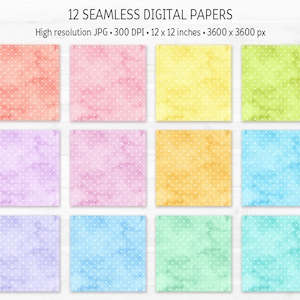 Pastel Polka Dot Watercolor Digital Paper Pack Pastel Rainbow Hues ...