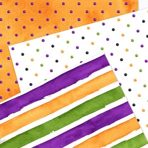 Halloween Digital Paper Pack Watercolor Polka Dot Seamless Pattern ...