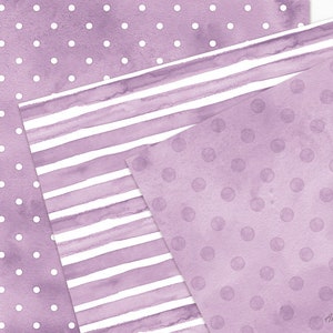 Lilac Purple Seamless Pattern Watercolor Polka Dot Digital Paper Pack ...