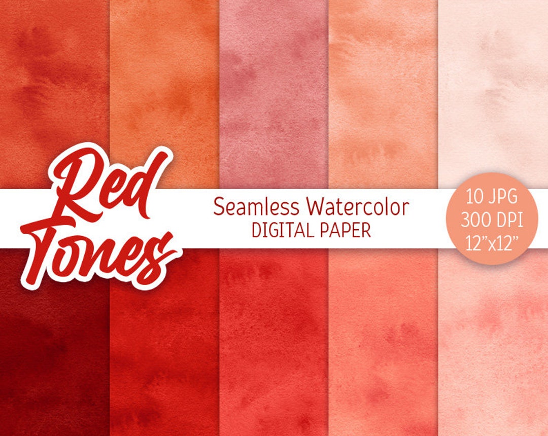 Red Watercolor Background Scarlet Ombre Digital Paper Pack Seamless ...