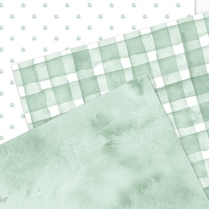 Sage Green Seamless Pattern Watercolor Polka Dot Digital Paper Pack ...