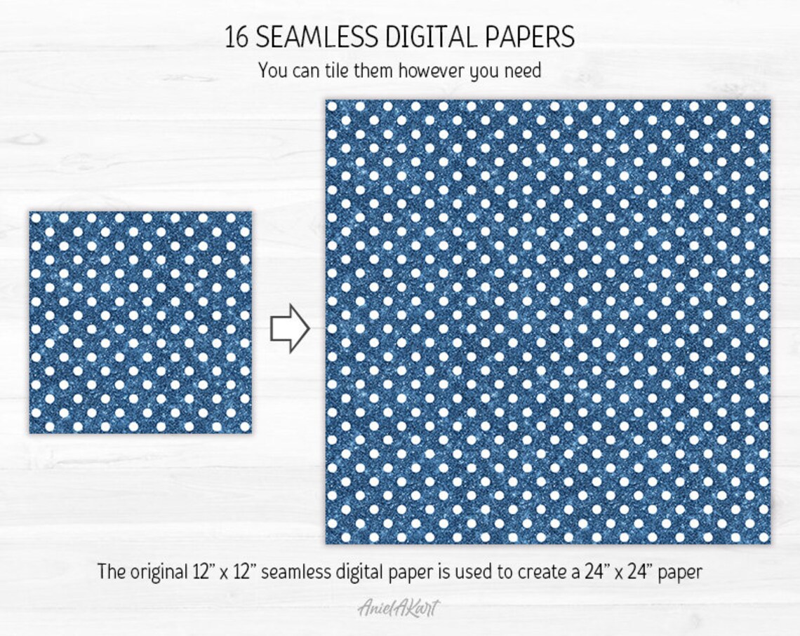 Blue and Silver Glitter Digital Paper Pack Sparkle Seamless | Etsy