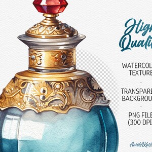 Watercolor Potion Bottles Clipart Magic Potion PNG Bundle Witchcraft ...