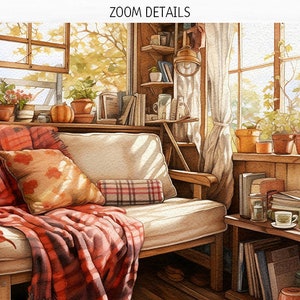 Fall Cottage Digital Paper Pack Watercolor Printable Scrapbooking Paper ...