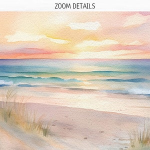 Watercolor Pastel Beach Digital Paper Pack Sunset Seascape Printable ...