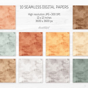 Watercolor Boho Tones Digital Paper Pack Neutral Earthy Boho Seamless ...