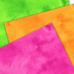 Neon Colors Digital Paper Pack Watercolor Neon Background Vibrant Hues ...