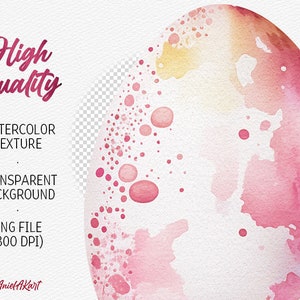 Watercolor Easter Eggs Clipart Bundle White and Pink Easter Egg PNG ...