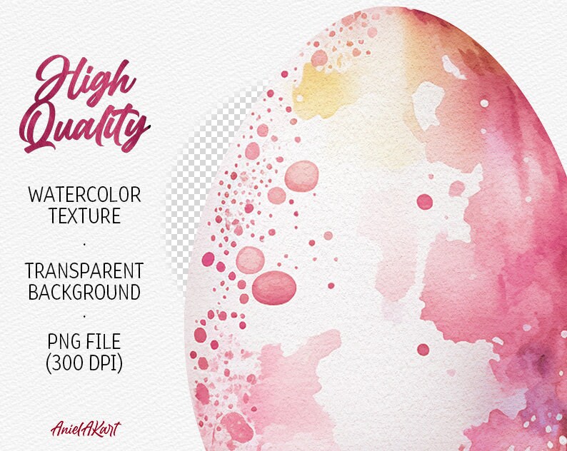 Watercolor Easter Eggs Clipart Bundle White and Pink Easter Egg PNG ...