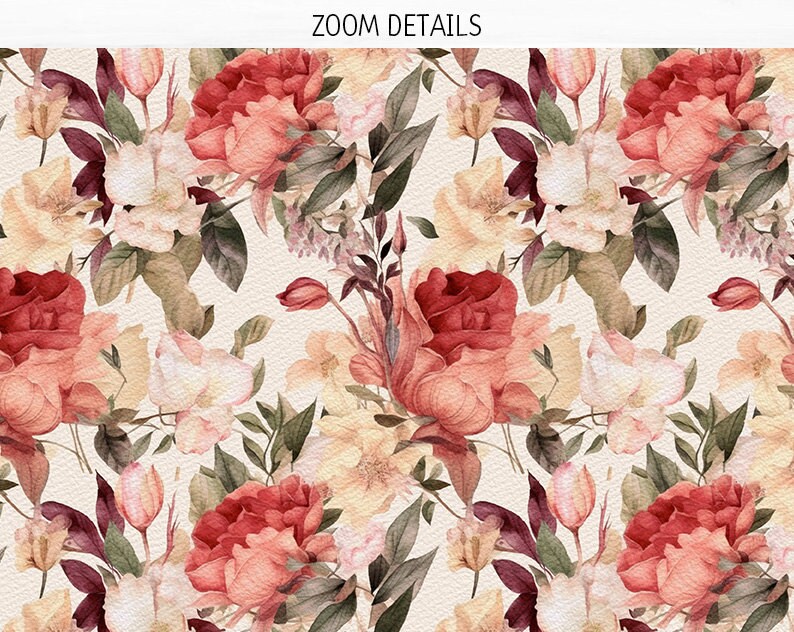 Watercolor Floral Digital Paper Pack Flower Seamless Pattern Printable ...