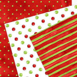 Christmas Digital Paper Pack Watercolor Polka Dot Seamless Pattern ...