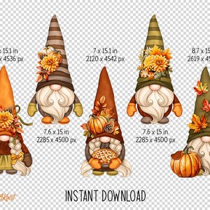 Fall Gnomes PNG Sublimation Design Watercolor Fall PNG Autumn PNG ...