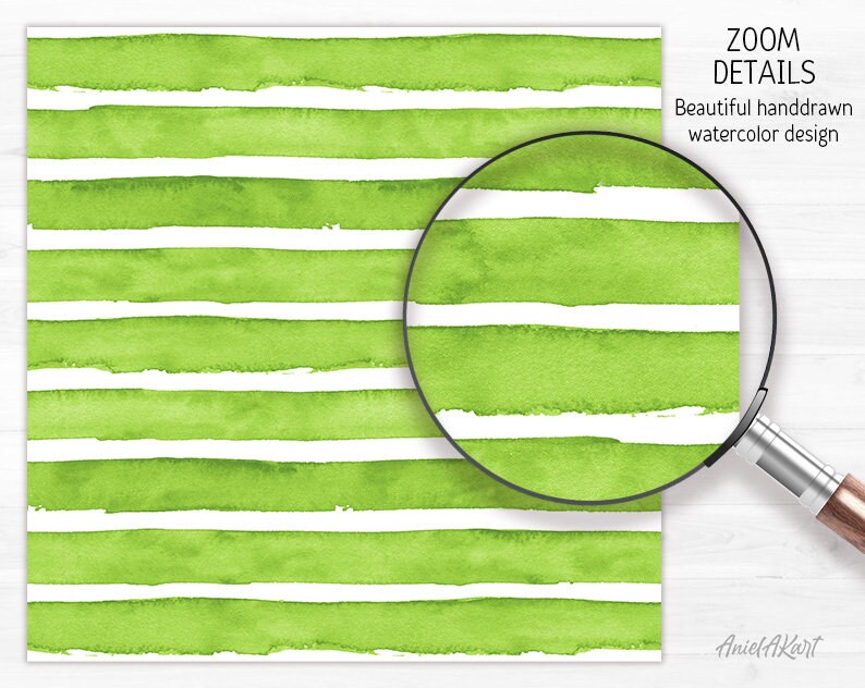 Green Seamless Pattern Watercolor Polka Dot Digital Paper Pack ...