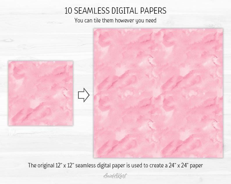 Blush Pink Watercolor Background Abstract Wedding Digital Paper Pack ...