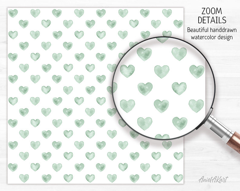 Sage Green Digital Paper Pack Watercolor Confetti Seamless | Etsy