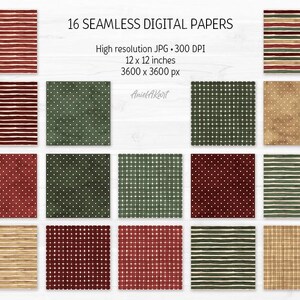 Christmas Digital Paper Pack Watercolor Polka Dot Seamless Pattern ...