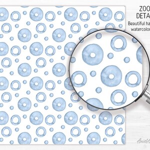 Steel Blue Seamless Pattern Watercolor Polka Dot Digital Paper Pack ...