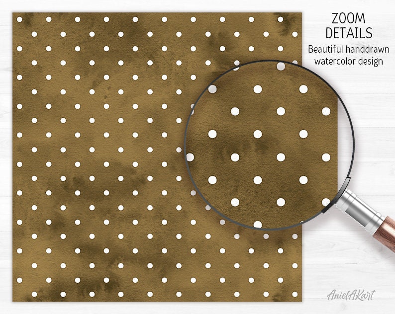 Watercolor Autumn Digital Paper Pack Cozy Fall Seamless Pattern Polka ...