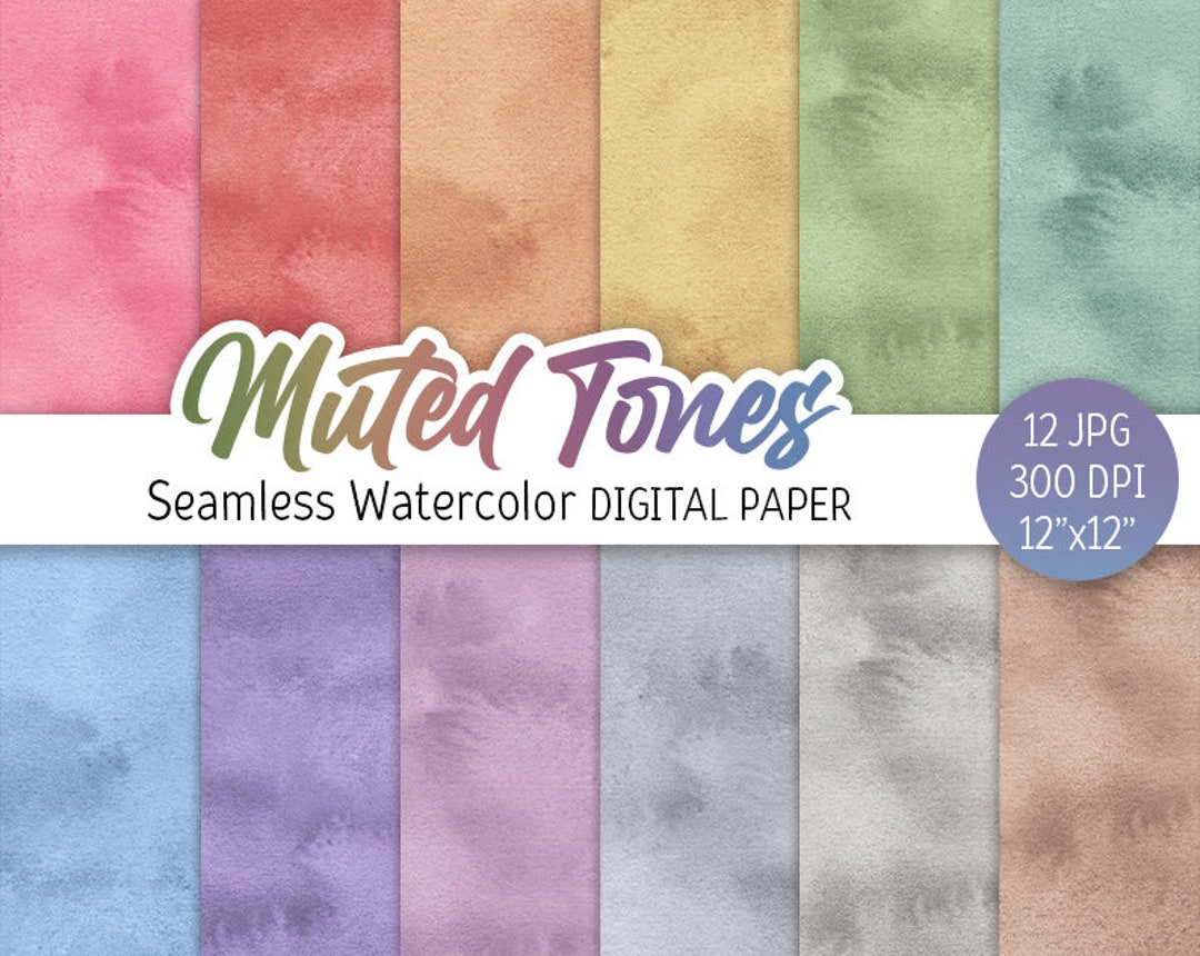 Muted Watercolor Digital Paper Pack Pastel Bohemian Hues Seamless ...