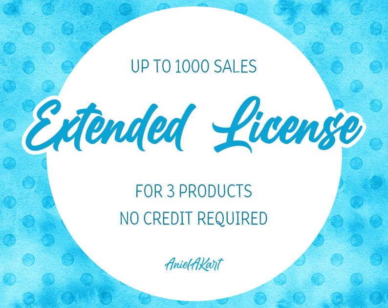 Commercial License for 3 Products by Anielakart No Credit Required up ...