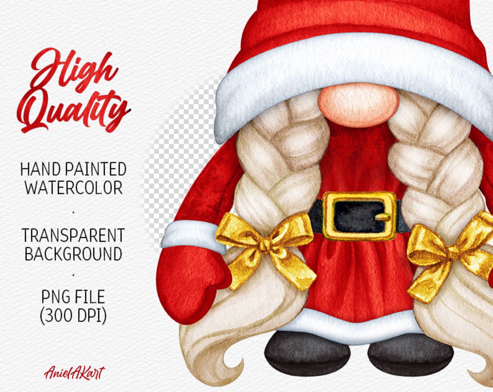 Christmas Gnomes PNG Clipart Cute Watercolor Santa Gnomes Hand Drawn ...